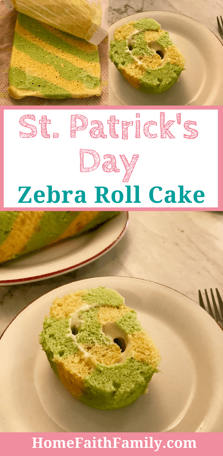 St Patricks Day Zebra Roll Cake - Home Faith Family