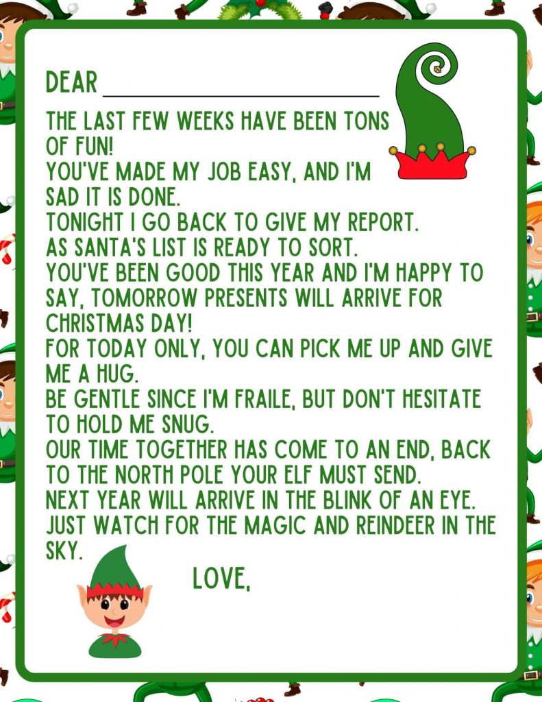 5 Free Elf On The Shelf Goodbye Letter Printables For 2023 2023 