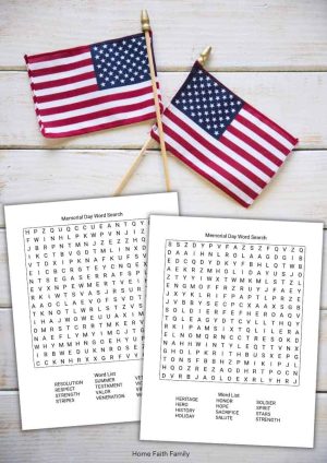 10 Free Memorial Day Word Search Printable Pages - Home Faith Family
