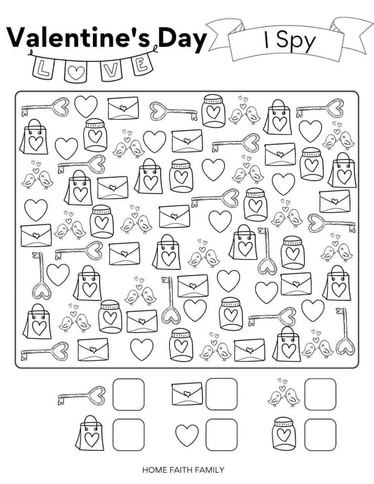 5 Free I Spy Valentine's Day Printables For Kids - Home Faith Family