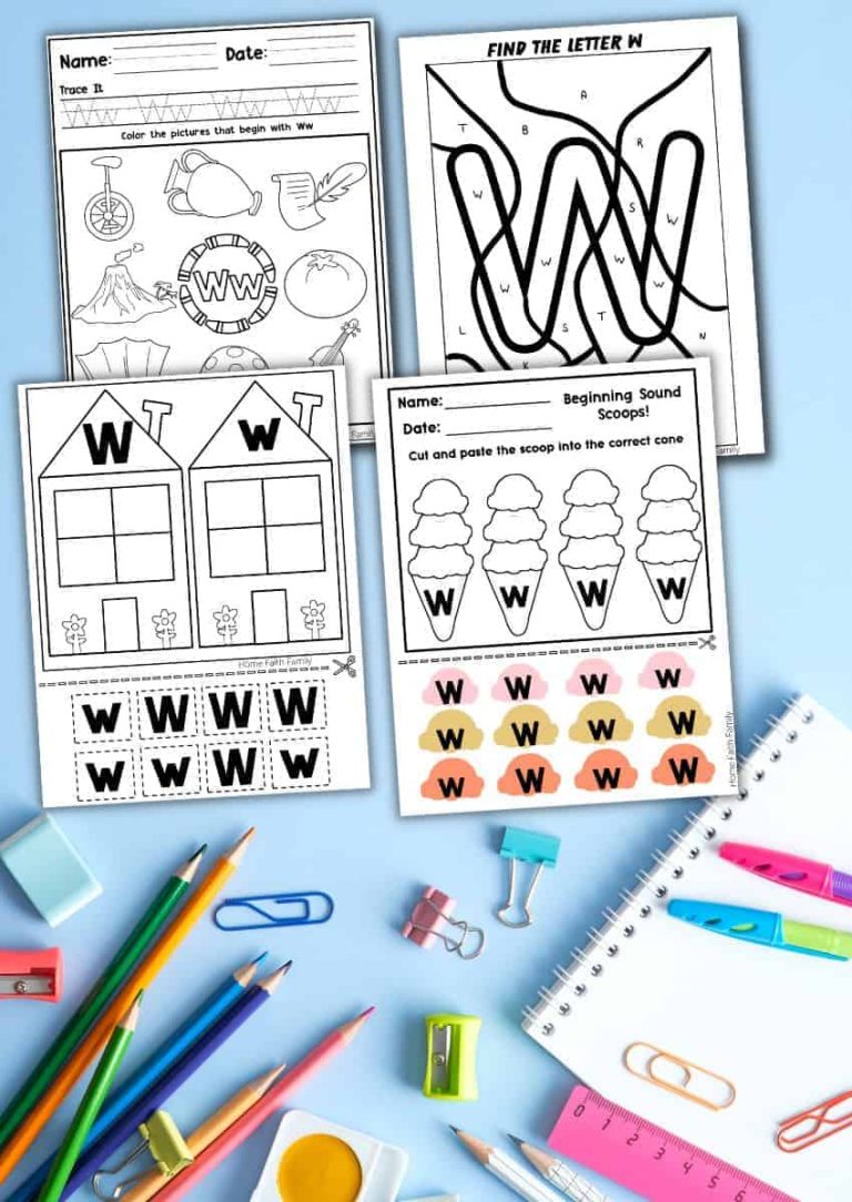 Free Letter W Worksheets For Preschool - 19 Page Printable - Home Faith ...