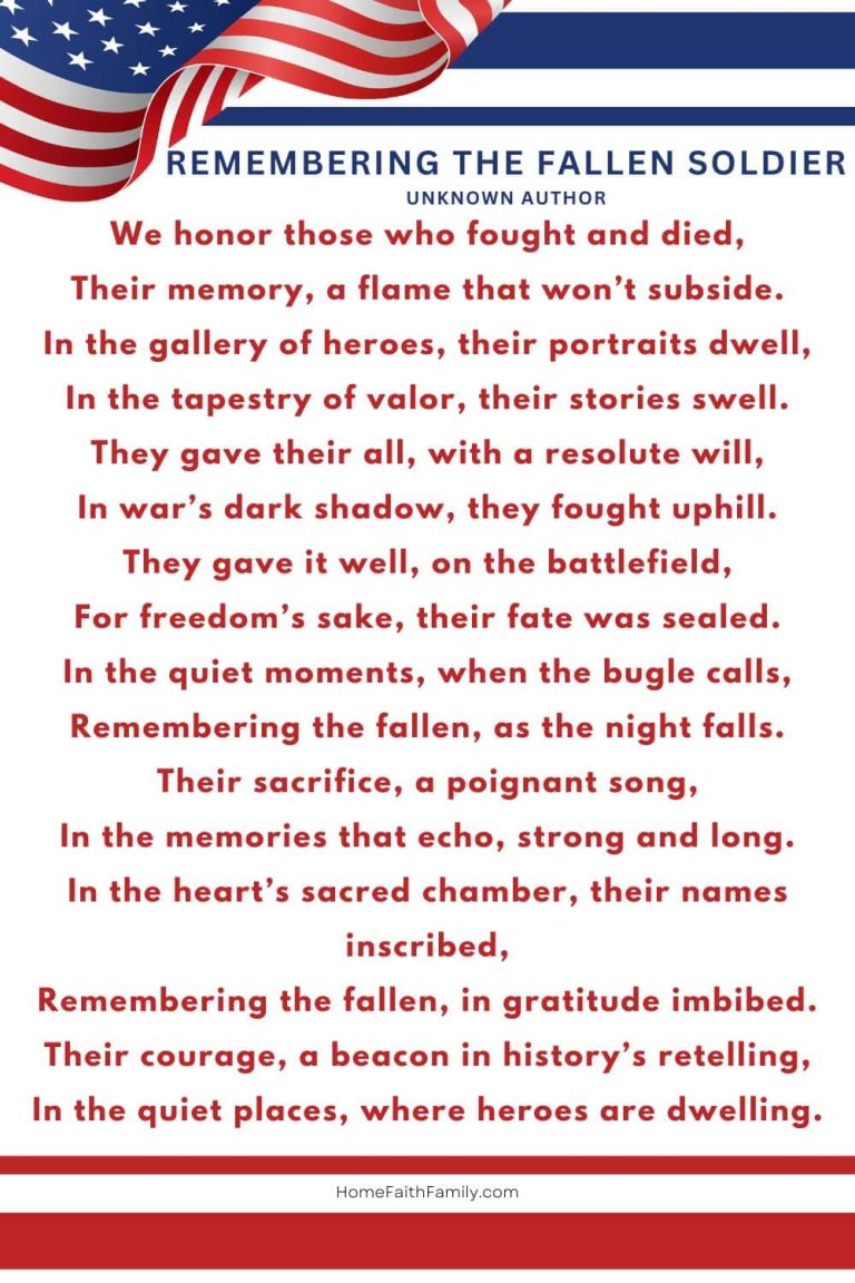 Here Are The Most Heartfelt Memorial Day Poems For Church - Home Faith Family