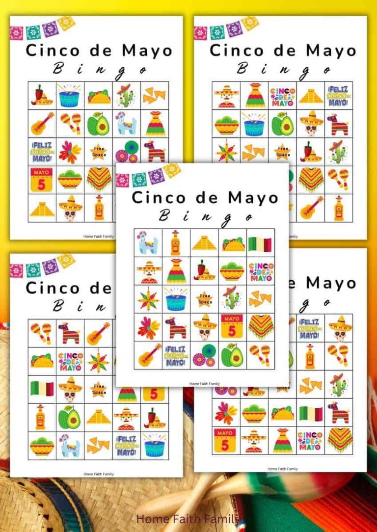10 Fun Cinco de Mayo Printable Bingo Game Cards For Free - Home Faith ...