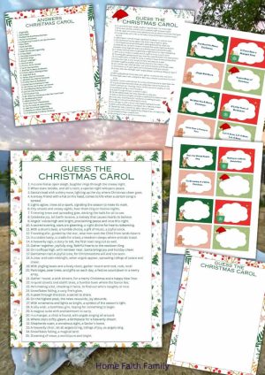 Christmas Carol Guessing Game Printable With Answers - Home Faith Family