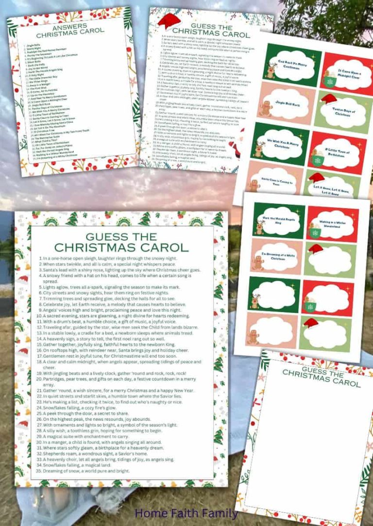 Christmas Carol Guessing Game Printable With Answers - Home Faith Family
