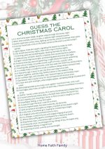 Christmas Carol Guessing Game Printable With Answers - Home Faith Family