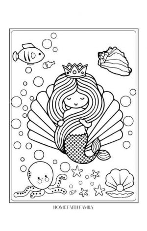 Enchanting Unicorn and Mermaid Coloring Pages - Home Faith Family