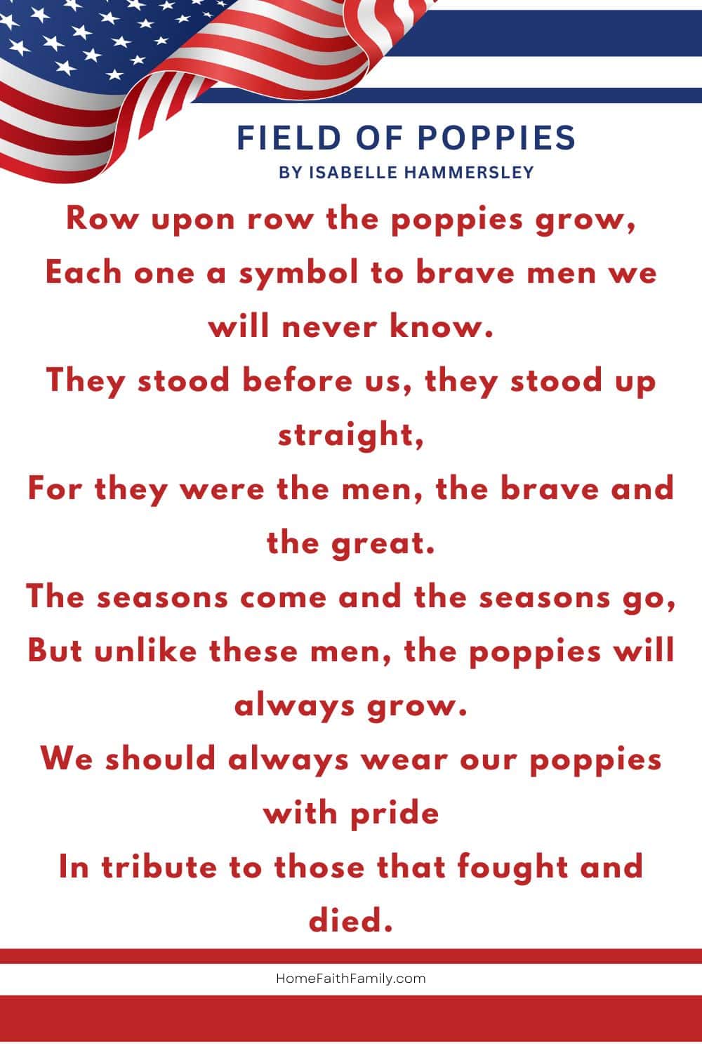 Here Are The Most Heartfelt Memorial Day Poems For Church - Home Faith ...