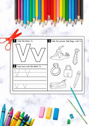 Free Letter V Worksheets For Preschool - 15 Pages - Home Faith Family