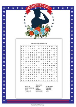 10 Free Memorial Day Word Search Printable Pages - Home Faith Family