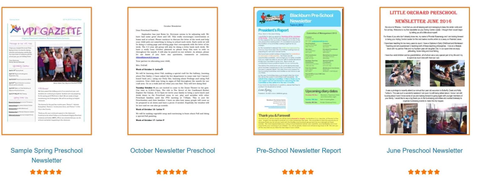 The Ultimate List of Preschool Newsletter Templates & Ideas - Home ...