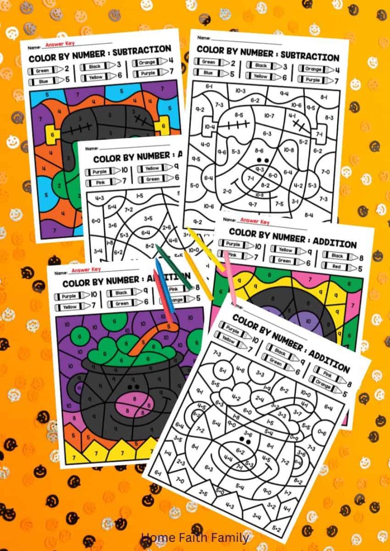11 Free Halloween Color by Number Pages For Kids - Home Faith Family