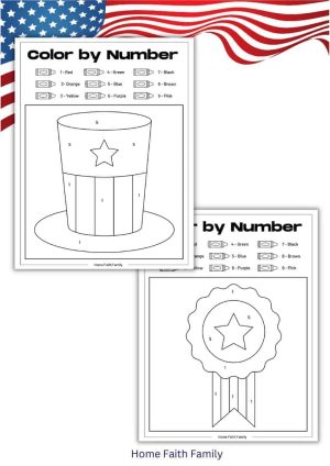 10 Free Memorial Day Color By Number Pages For Kids - Home Faith Family