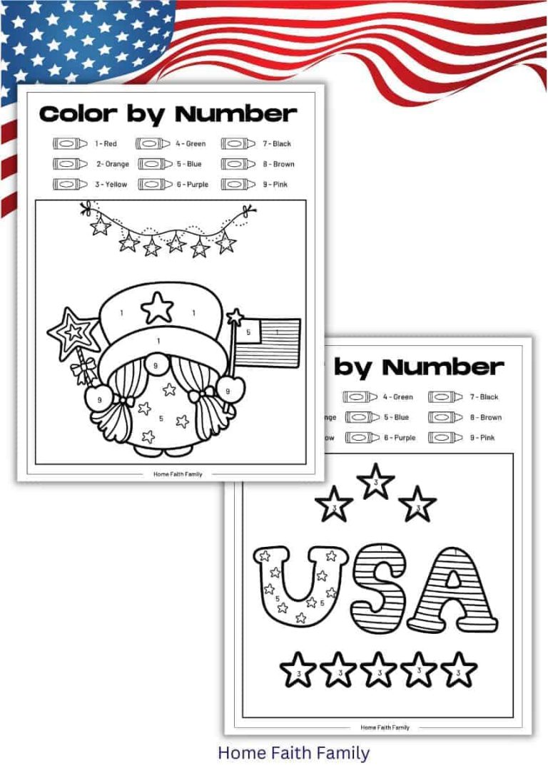10 Free Memorial Day Color By Number Pages For Kids - Home Faith Family