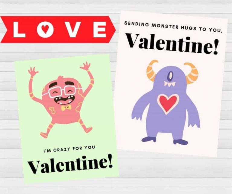 12 Free Monster Valentine's Day Cards You'll Love - Home Faith Family