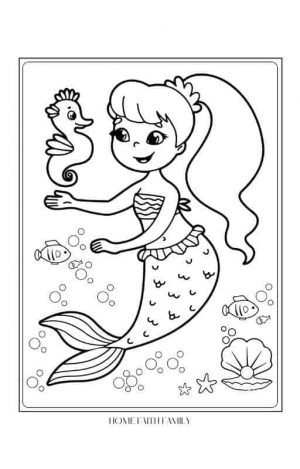 Free Unicorn and Mermaid Coloring Pages - Home Faith Family