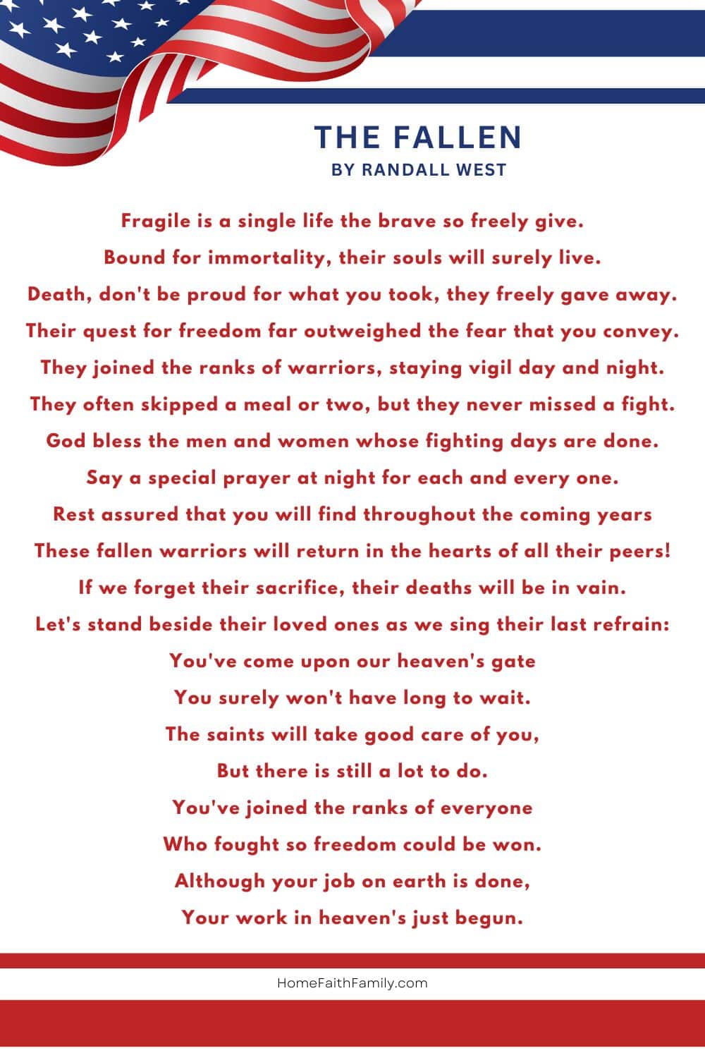 Here Are The Most Heartfelt Memorial Day Poems For Church - Home Faith ...