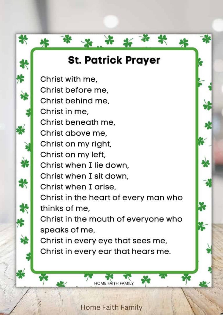 Free St. Patrick's Breastplate Prayer Printable For Kids - Home Faith ...