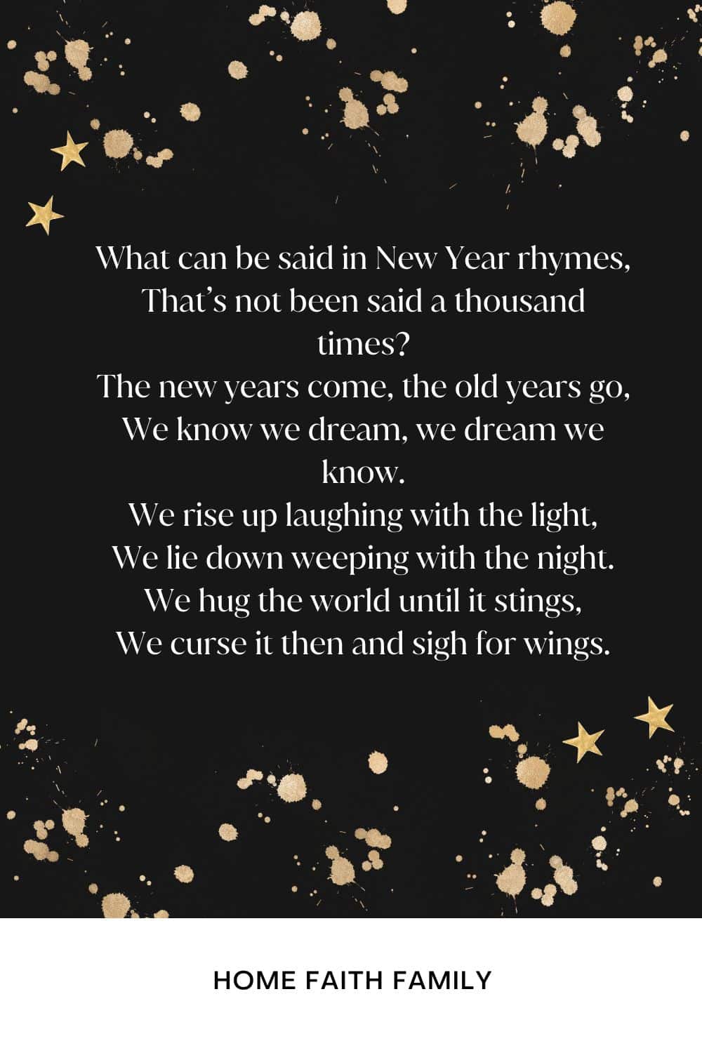 26 Inspirational and Short Happy New Year Poems 2025 - Home Faith Family