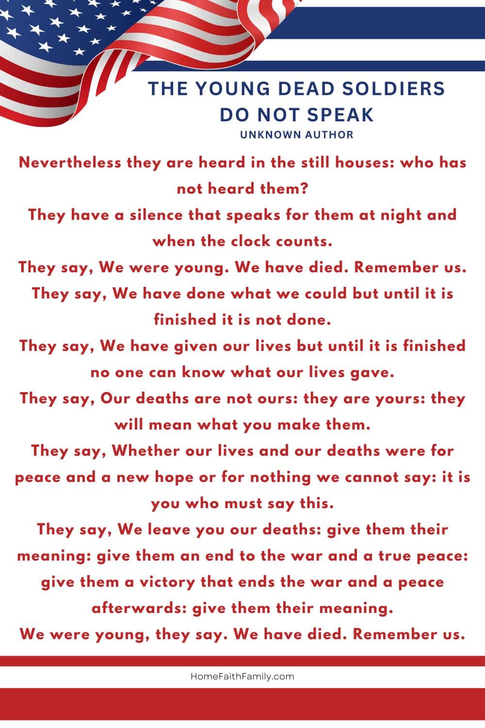 Here Are The Most Heartfelt Memorial Day Poems For Church - Home Faith ...