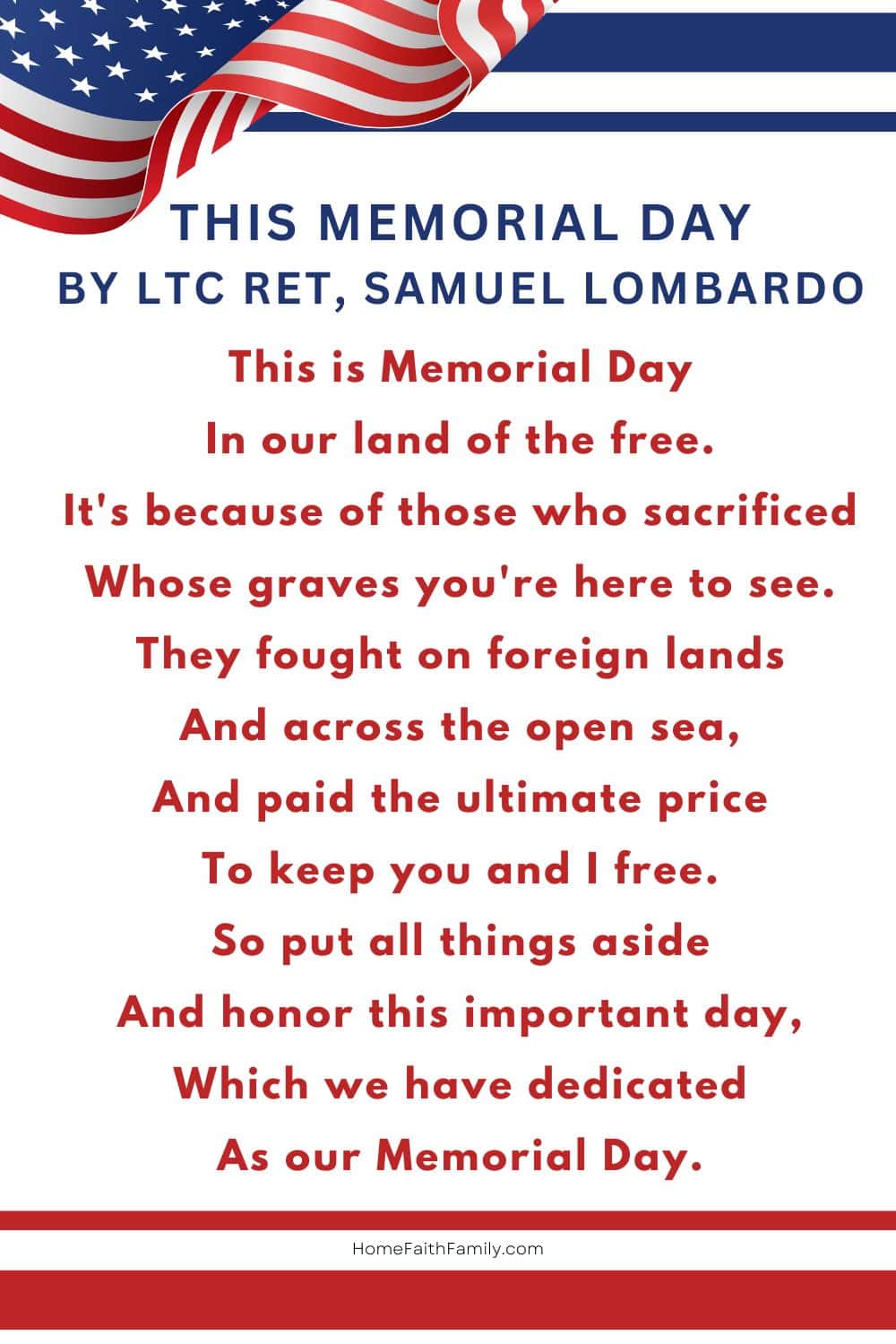 Here Are The Most Heartfelt Memorial Day Poems For Church - Home Faith ...