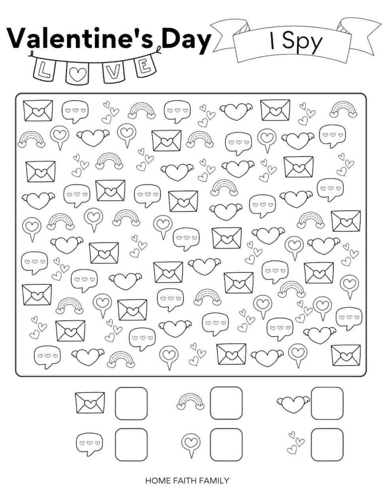 5 Free I Spy Valentine's Day Printables For Kids - Home Faith Family